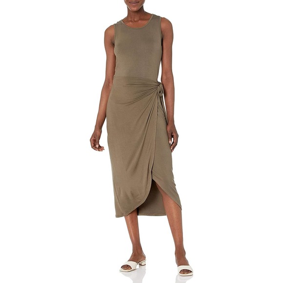 Calvin Klein | Dresses | Calvin Klein Midi Sheath Wrap Dress Jersey ...
